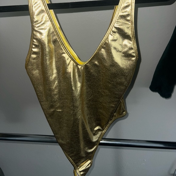 Tops | Gold Bodysuit | Poshmark